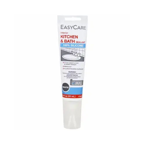 DAP GLOBAL INC 7079808726 Kitchen & Bath Silicone Sealant, White, 2.8 ...