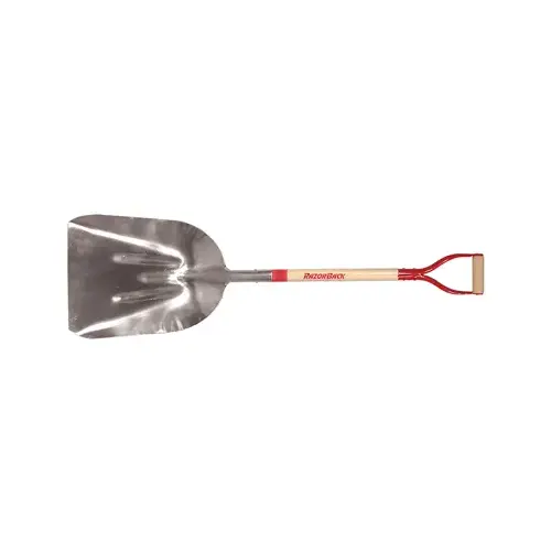Razor-Back 53128 Scoop Shovel, 15 in W Blade, Aluminum Blade, Wood ...