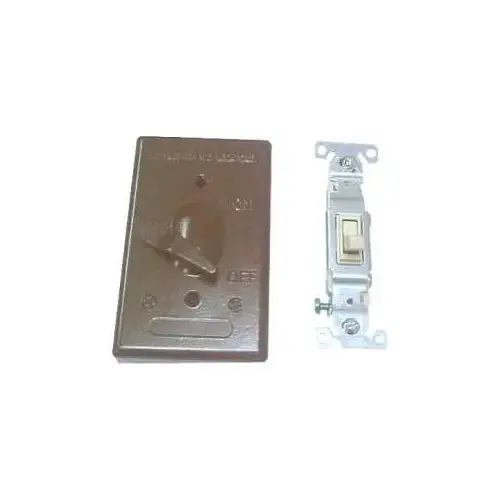 BWF 611AB-1 Toggle Switch Cover, 4-9/16 in L, 2-13/16 in W, Metal ...