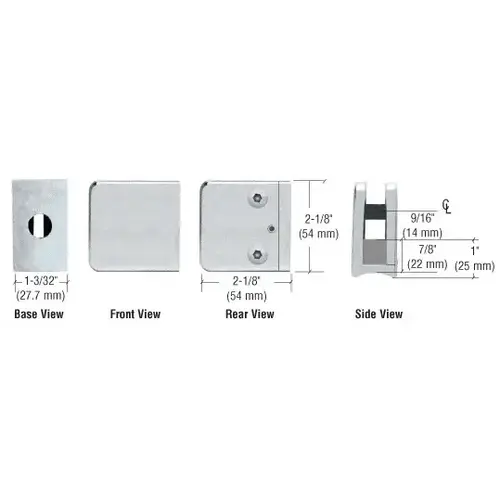 CRL Z155SS Satin Stainless Z-Series Large Square Glass Clamp for 3/8 ...