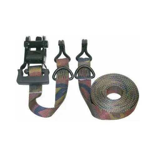 Keeper 03548 Tie-Down, 1-1/4 in W, 16 ft L, Camouflage, 1000 lb, J-Hook ...
