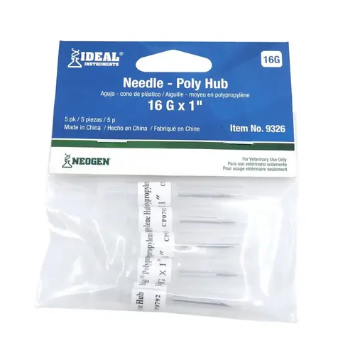 NEOGEN CORPORATION 9326 Livestock Injection Needles, Disposable, 1-In ...