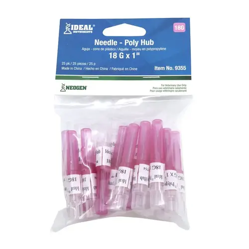NEOGEN CORPORATION 9355 Livestock Injection Needles, Disposable, 1-In ...
