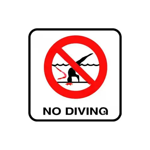 Inlays V621500 6x6 No Diving Symbol Non-skid Bw Vinyl Marker Buy Now