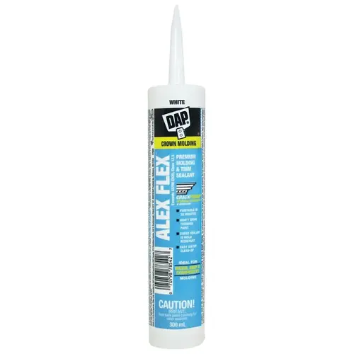 DAP 78542 ALEX FLEX Molding and Trim Sealant, White, 72 hr Curing, 40 ...