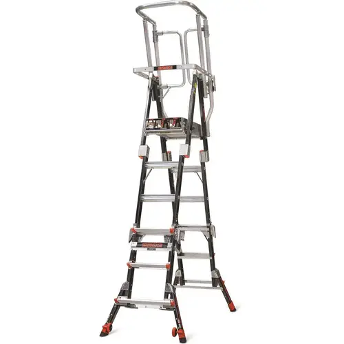 Little Giant Ladder 19504 Compact Cage, 4'-6' Fiberglass Adjustable ...