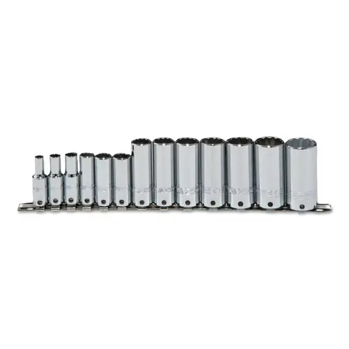 Proto 52112TT Tether-Ready Drive Deep Socket Sets, 3/8 in Drive, 12 ...