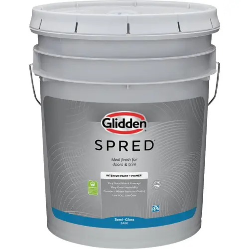 Glidden GLSIN60B1/05 Spred Interior Paint + Primer Semi-Gloss White ...