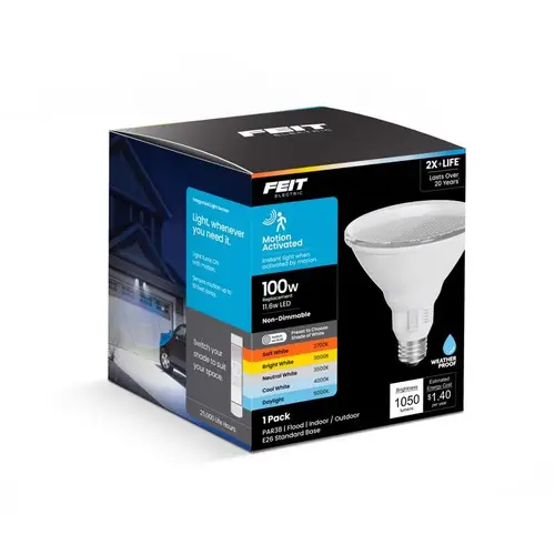Feit PAR38100/5CCTMM LED Motion Activated Bulb PAR38 E26 (Medium) Color ...