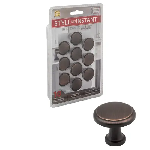 Elements 3970-DBAC-R 1-3/16" Diameter Mushroom Knob Brushed Oil Rubbed ...