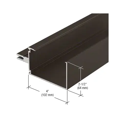 CRL-U.S. Aluminum CW92622 4" Open Back Horizontal Mullion, Bronze Black ...