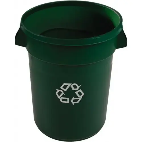 Rubbermaid FG571473BLUE-2 Recycling Container: 32 gal, Round, Green Buy Now
