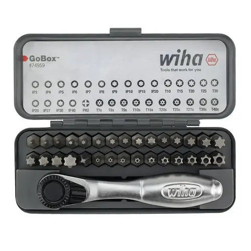 WIHA TOOLS 74959 32 Piece Gobox Master Torx Bit Set With Mini Ratchet ...
