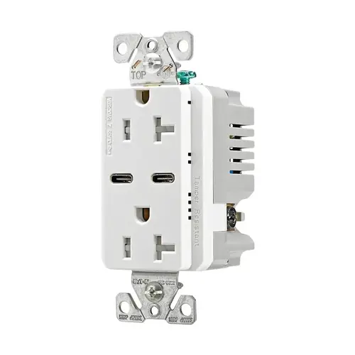 Eaton TRUSBC20W-BOX-XCP10 Eaton Combination USB Receptacle, 2-Pole, 20 ...