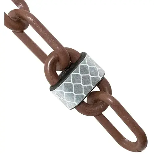 MR CHAIN 52010-25 2 Inch X 25 Feet Brown Reflective Plastic Barrier ...