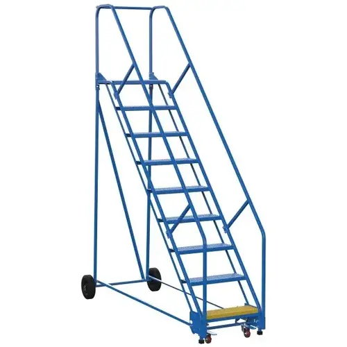Vestil LAD-9-14-P-EZ 50 degree Perforated 9-Step Rolling Warehouse ...