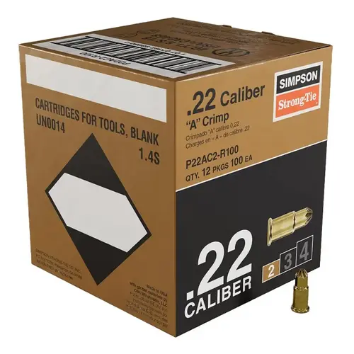 SIMPSON STRONG-TIE CO P22AC2-R100 Simpson Strong-Tie Crimp Load, 0.22 ...