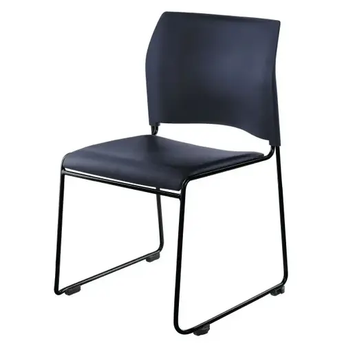 National Public Seating 8704-10-04 Vinyl Metal Black Frame Stack Chair ...