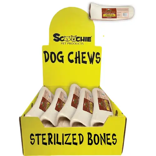 Scoochie Pet 276 8-10 Inch Natural Sterilized Bone With UPC Med Long ...