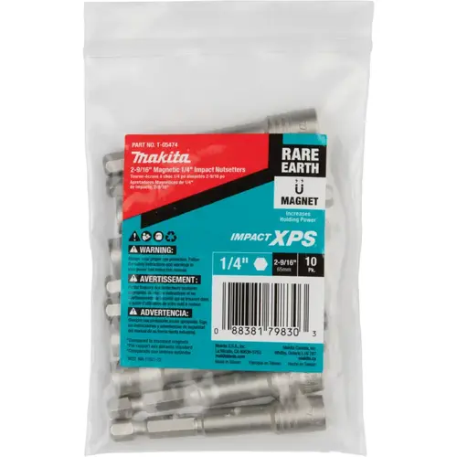 Makita T-05474 Makita 1/4" x 2-9/16" Impact XPS Magnetic Nutsetter (10/Pack) Buy Now