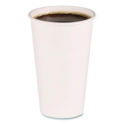 Essendant BWKWHT16HCUP Boardwalk Poly-lined Paper Hot Cup, 16 oz, White ...
