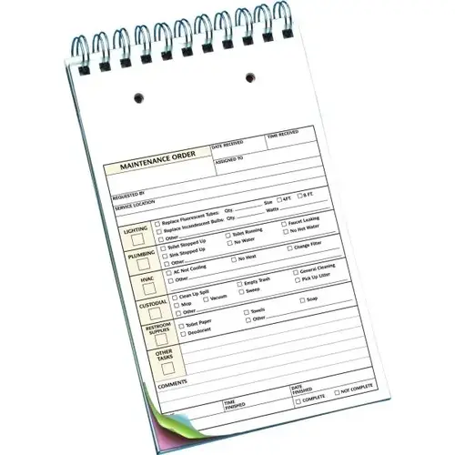 Hd Supply 266949 Personalized 3-Part Maintenance Request Book ...