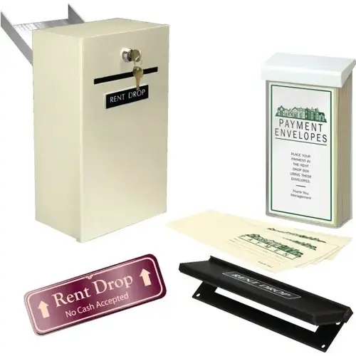 Hd Supply 267209 Rent Drop Box Kit With Door Chute, Beige With Burgundy ...