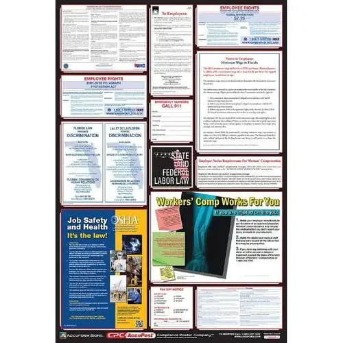 Accuform PPG300MO Poster Combo Federal-State OSHA Labor Law 40"X27" Lam ...