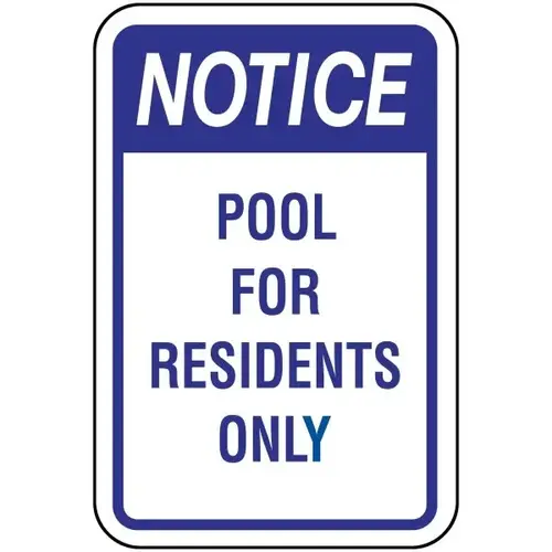 Hd Supply 656004 12 X 18 In. "Pool For Residents" Sign Buy Now