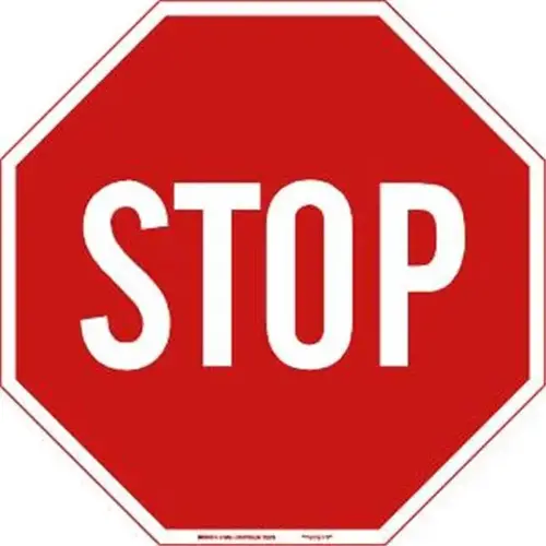 Brady 94145 "Stop" Sign 36" H X 36" W X 0.090" D Aluminum White On Red ...