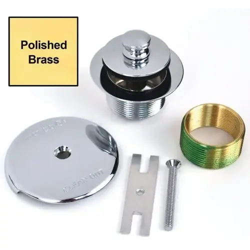 Watco 38080-PB 1-Hole Overflow Plate Push-Pull Trim Fine Thread Pb ...