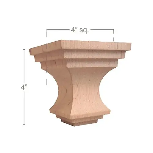 Pro Value Series SZDW11061MA 4" x 4" x 4" Metro Square Bun Foot, Maple ...