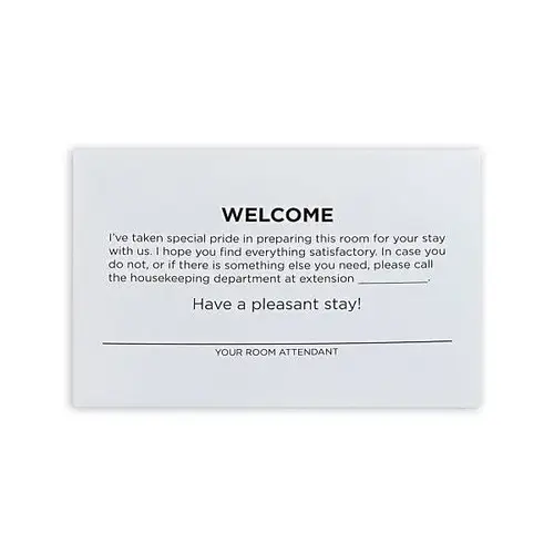 RDI-USA INC S-HK-GEN-2409 Generic Housekeeping/Welcome Card - pack of ...