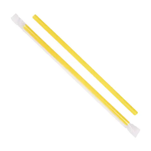 Lollicup C9075 (YELLOW) Giant Straw 0.314X9 IN Plastic Yellow Paper ...