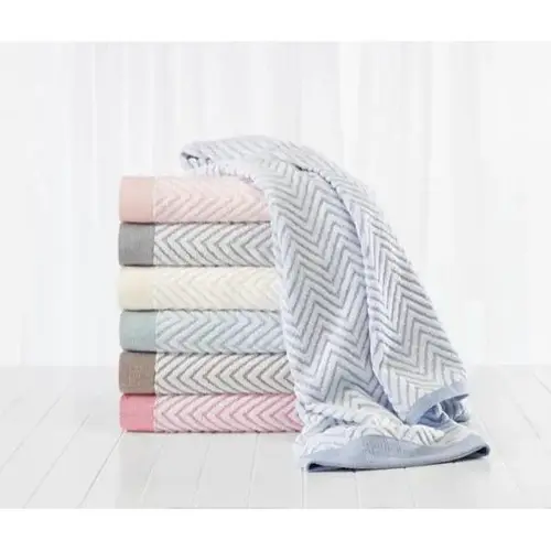 1888 Mills S191-U-GRY-1-FT20 Fiber Tone Poly Chevron Bath Sheet 35x70 ...