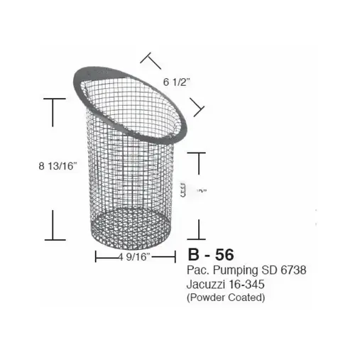 Aladdin Equipment B-56 Pac Jacuzzi 16-0345-06 Metal Slant Top Basket ...